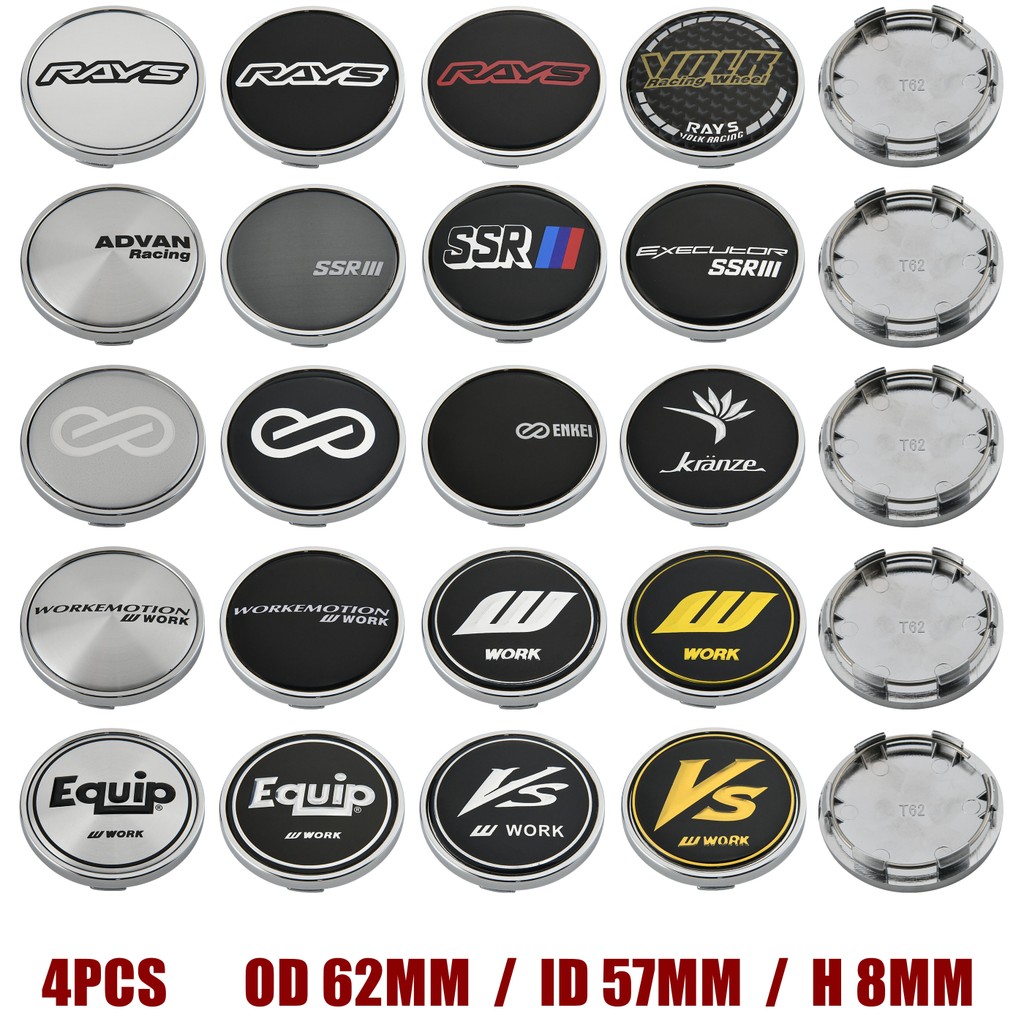 62mm RAYS Wheel Cover Cap ADVAN Emblem WORK SSR Wheel Center Cap Hubcap ...