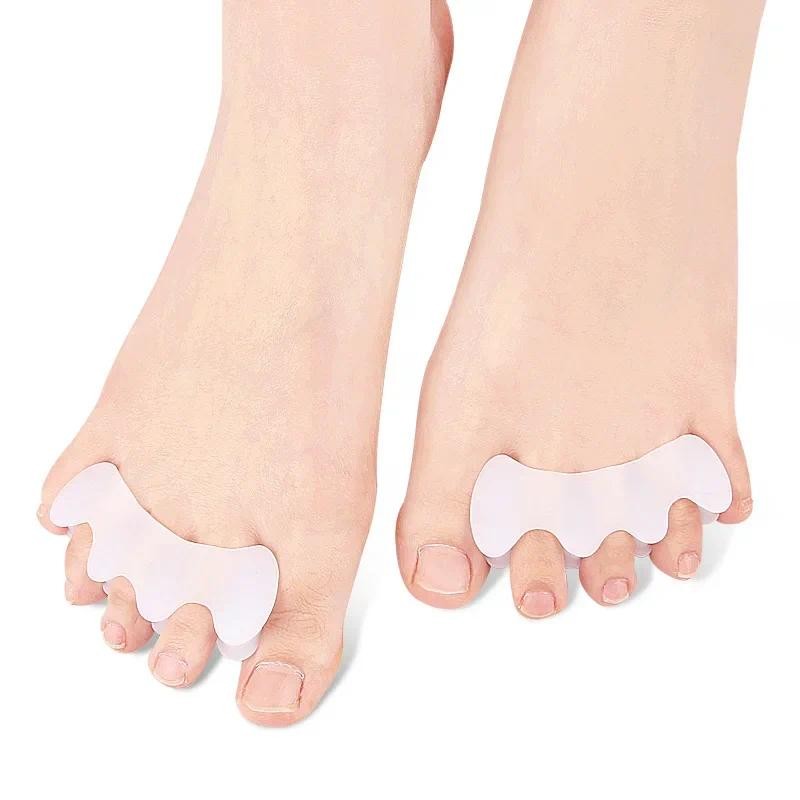 1Pair Hard Silicone Toe Finger Separator 3 Hole Orthopedic Spacers ...