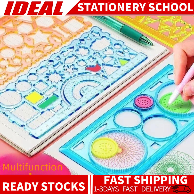 Transparent Multi-Function Function Geometric Ruler Drawing Template ...