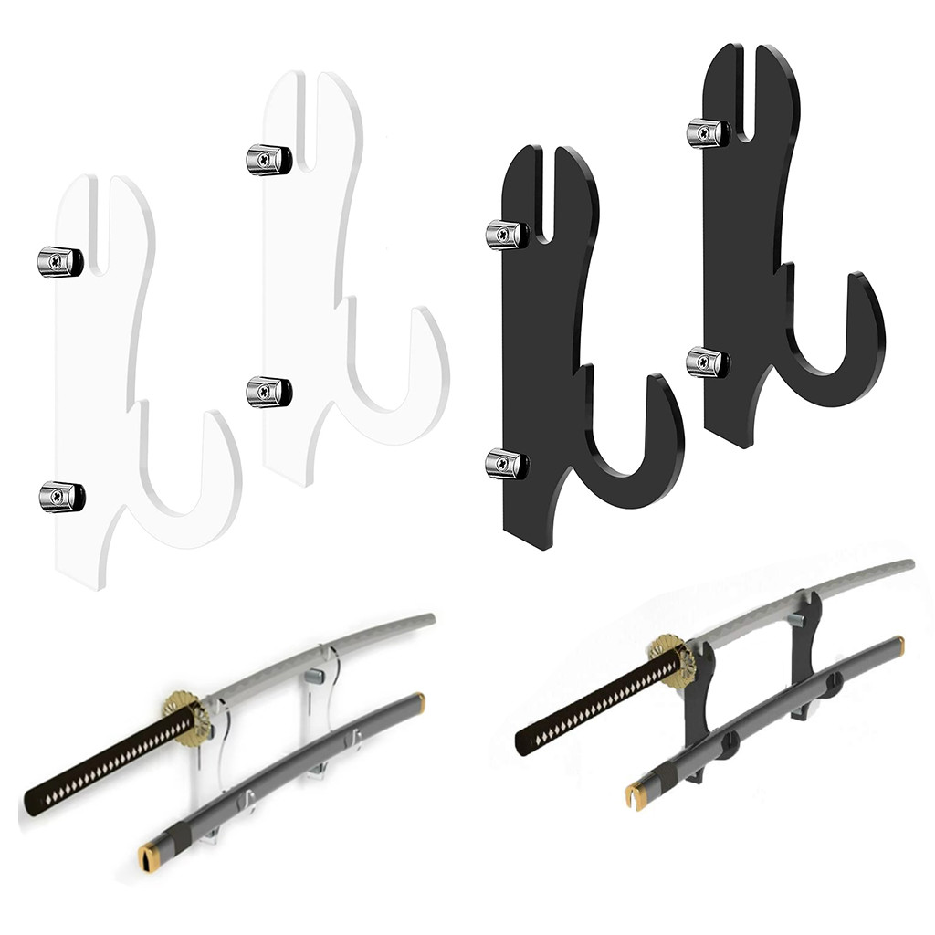 Double Tier Acrylic Sword Holder Sword Display Stand Wall Mounted Sword ...