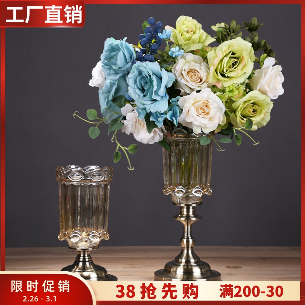 European Style Light Luxury Crystal Glass Vase Modern Creative Living