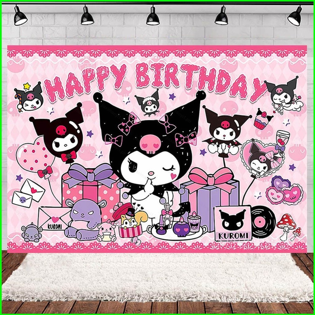 JX1 Sanrio Kuromi Theme decoration Celebrate birthday Party Photo ...