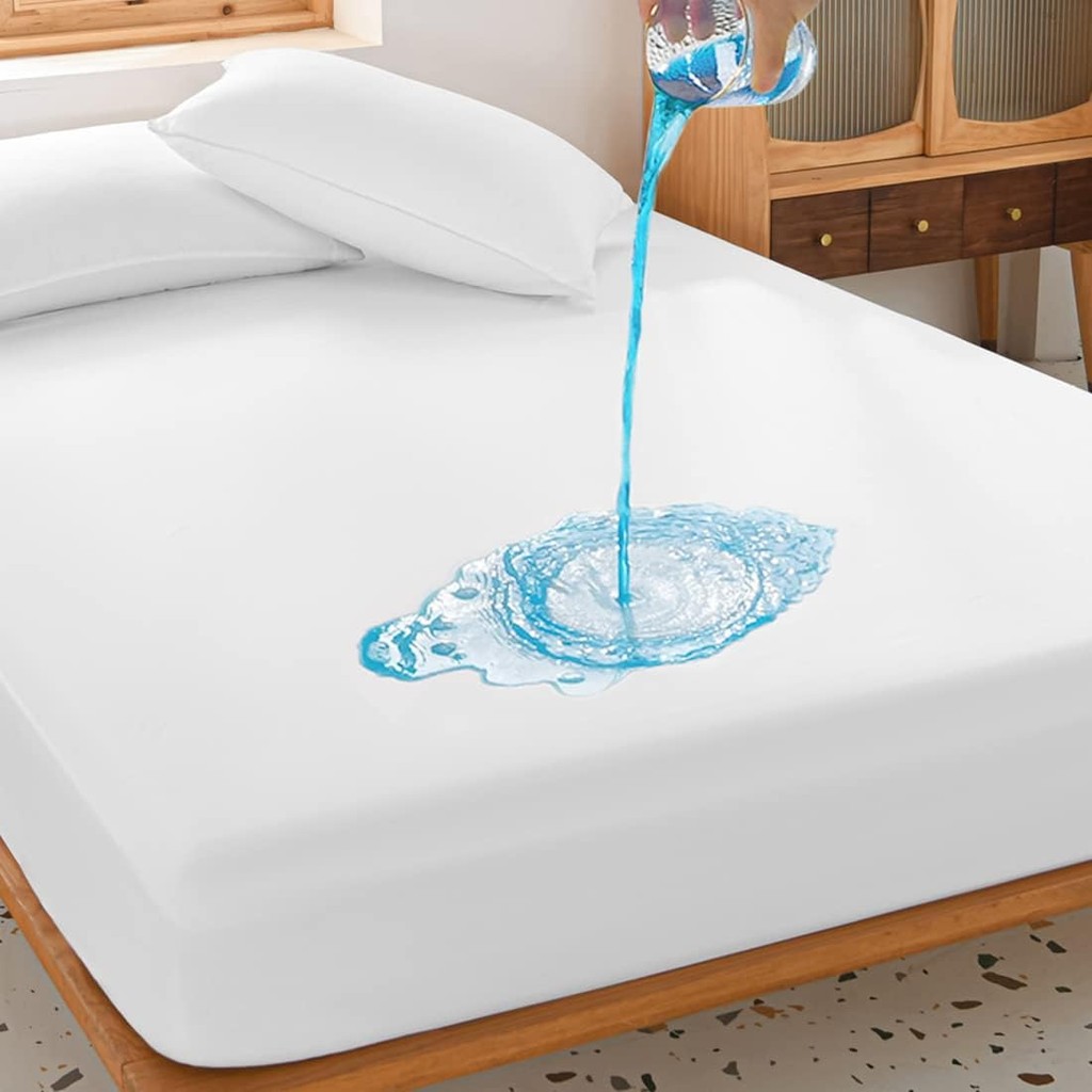 100% Waterproof White Bedsheet Hotel Garterized sheet 3 in1 Clearance ...
