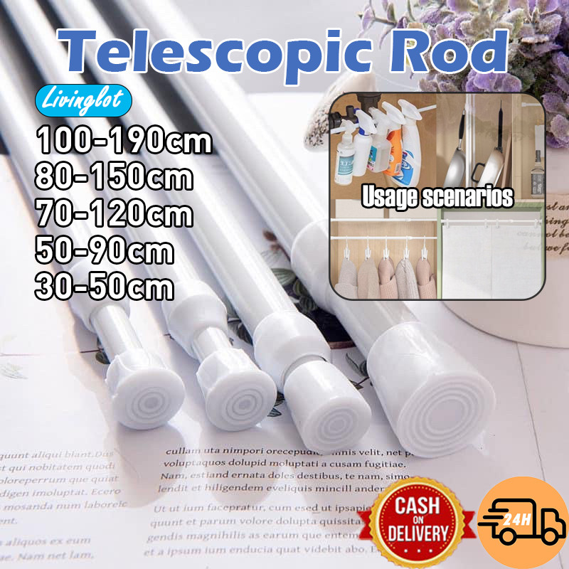 Punch-free Adjustable Telescopic Rod Multiple Scenarios Shower Curtains ...