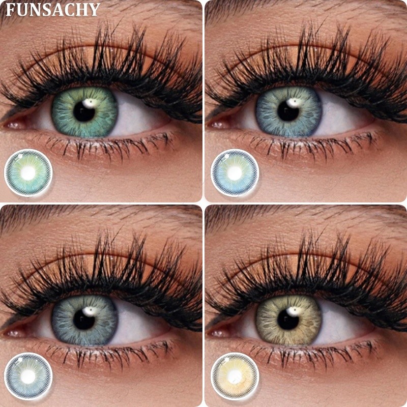FUNSACHY 1 Pair Colored Pupils for Eyes Green Soft Contact Lenses Brown ...