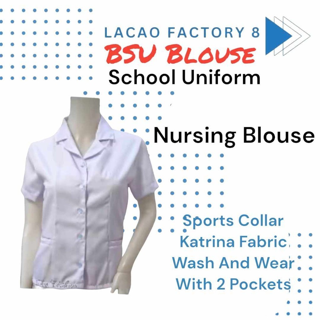 LF8 SCHOOL BLOUSE UNIFORM WASH AND WEAR BULSU BLOUSE | Shopee Philippines