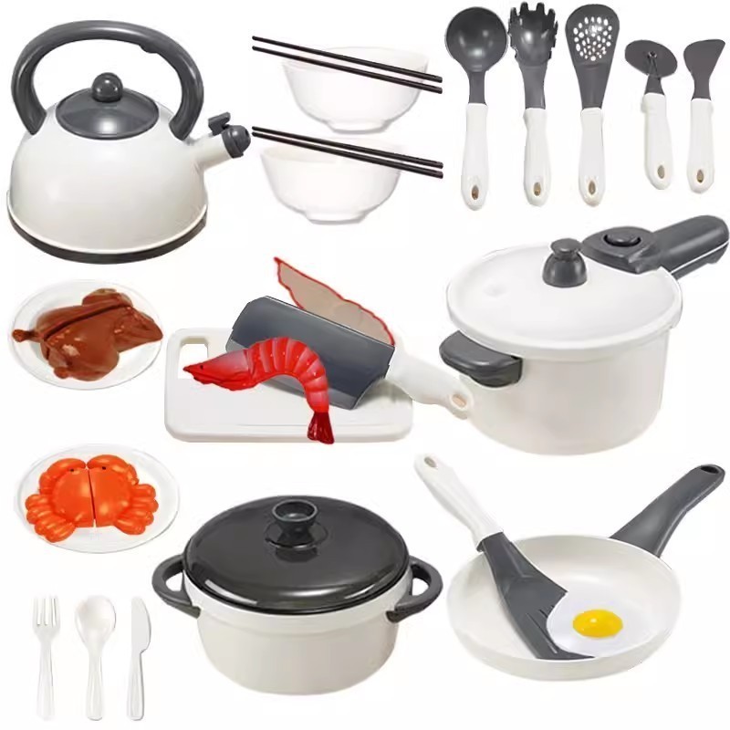 Home kitchen Play Set Cooking Set with Realistic Induction Cooker ...