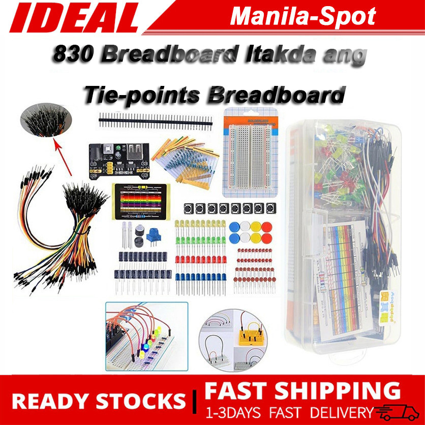 830 Breadboard Set Tie-points Breadboard Set Electronic Component Basic ...