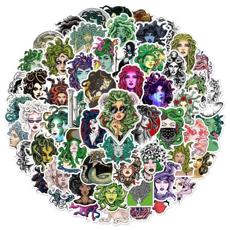 50pcs Medusa Greek Mythological Monster Demon Cartoon Graffiti Stickers ...