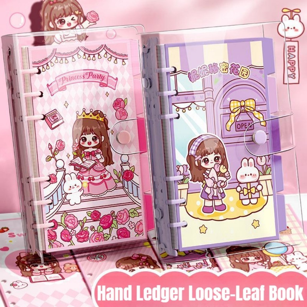 A5 Removable Binder Hand Ledger Loose-Leaf Book Set Colorful Page ...