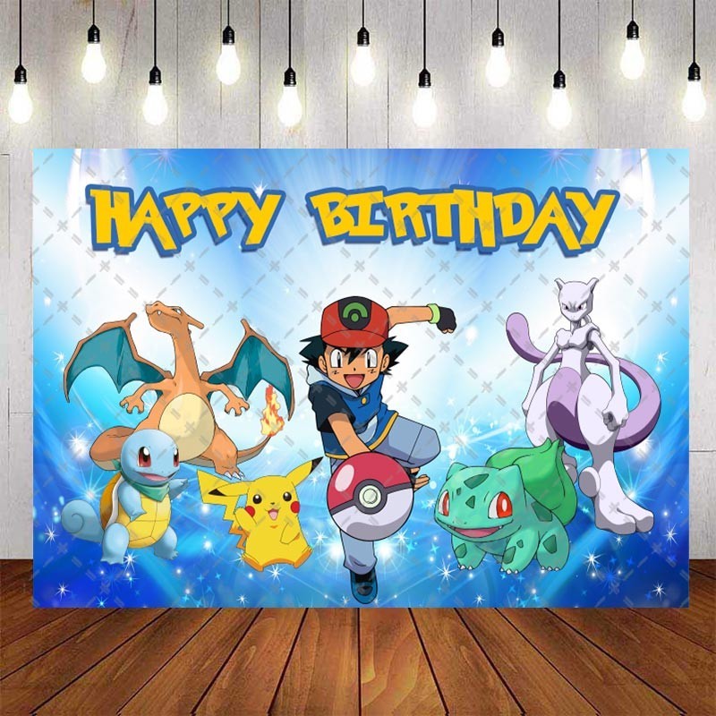 Pokemon Birthday Backdrop For Photography Baby Shower Kids Children ...