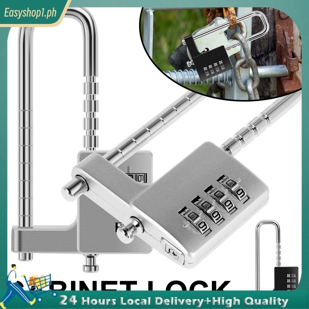 Gym Locker Lock 4 Digit Combination Padlock Heavy Duty Long Shackle ...