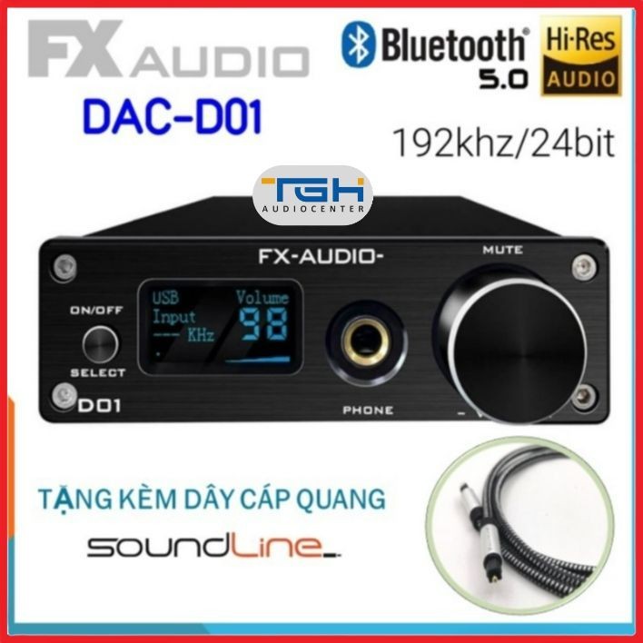 Dac FX audio D01 32bit Bluetooth Decoder, (Free SOUNDLINE Optical Wire ...