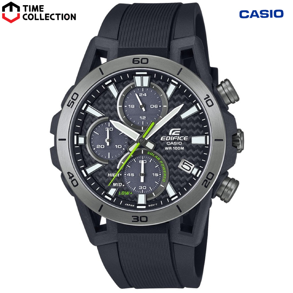 Casio Edifice EQS-960PB-1A Chronograph Rubber Strap Solar Watch for Men ...