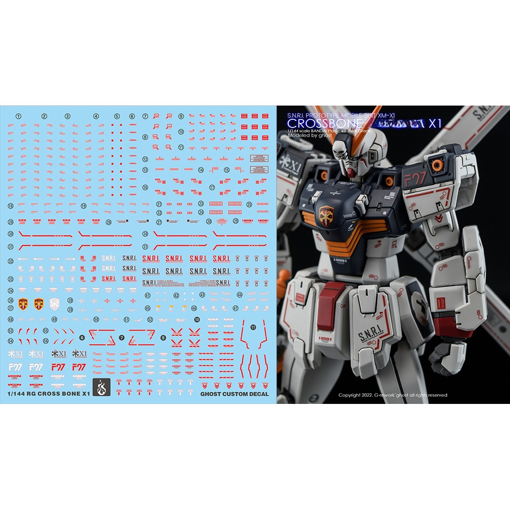 YAN FLAME Water Slide Decal GHOST RG-31 RG CROSSBONE X-1 X1 Fluo (RG019) | Shopee Philippines