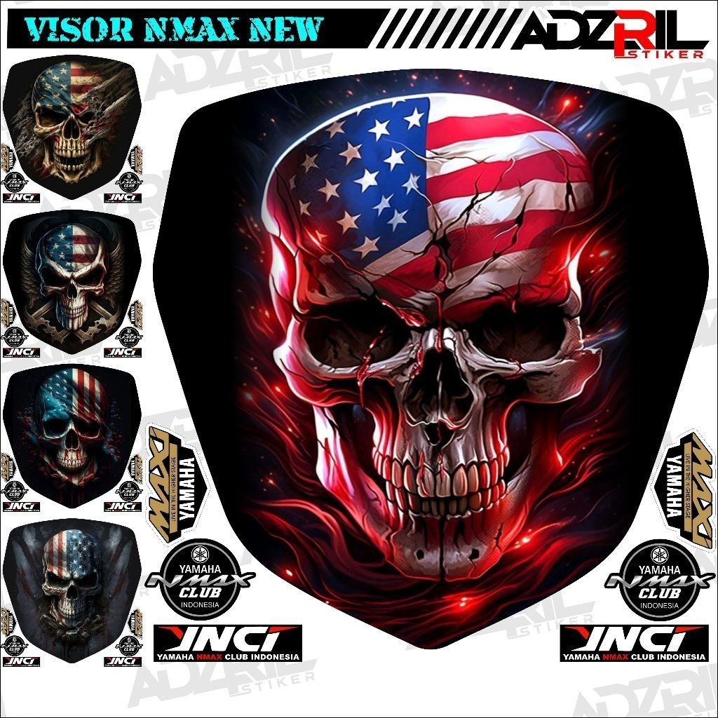Yamaha Nmax NEW 155 2020-2023 Winshield visor sticker COOL AMERICAN ...