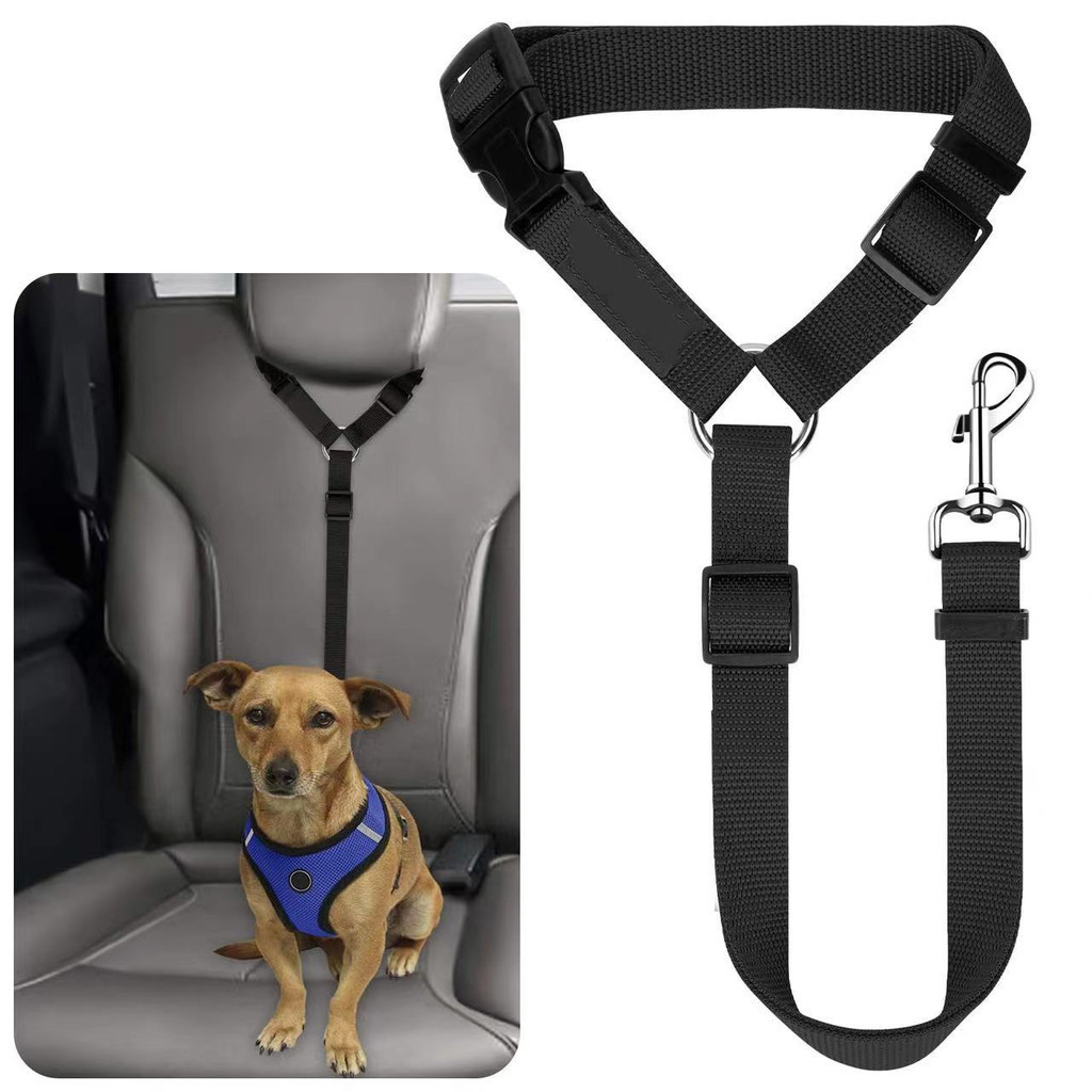 Dog Cat Safety Seat Belt Strap Car Headrest Restraint Adjustable Nylon ...