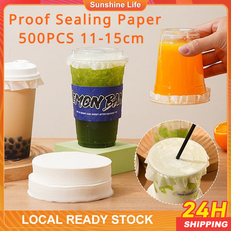 500pcs Cup Leak Proof Paper Round Shape Films For Milk Tea Cup Coffee ...