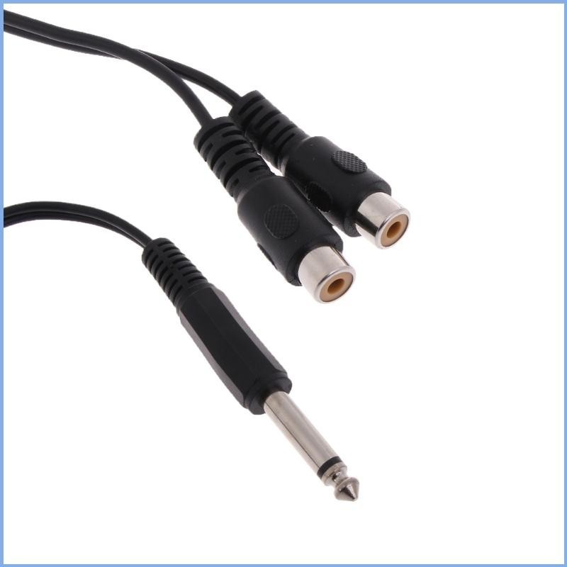 EZR Y Cable 6 35mm Mono-Male Plug to Double RCA Female Jack Y Splitter ...
