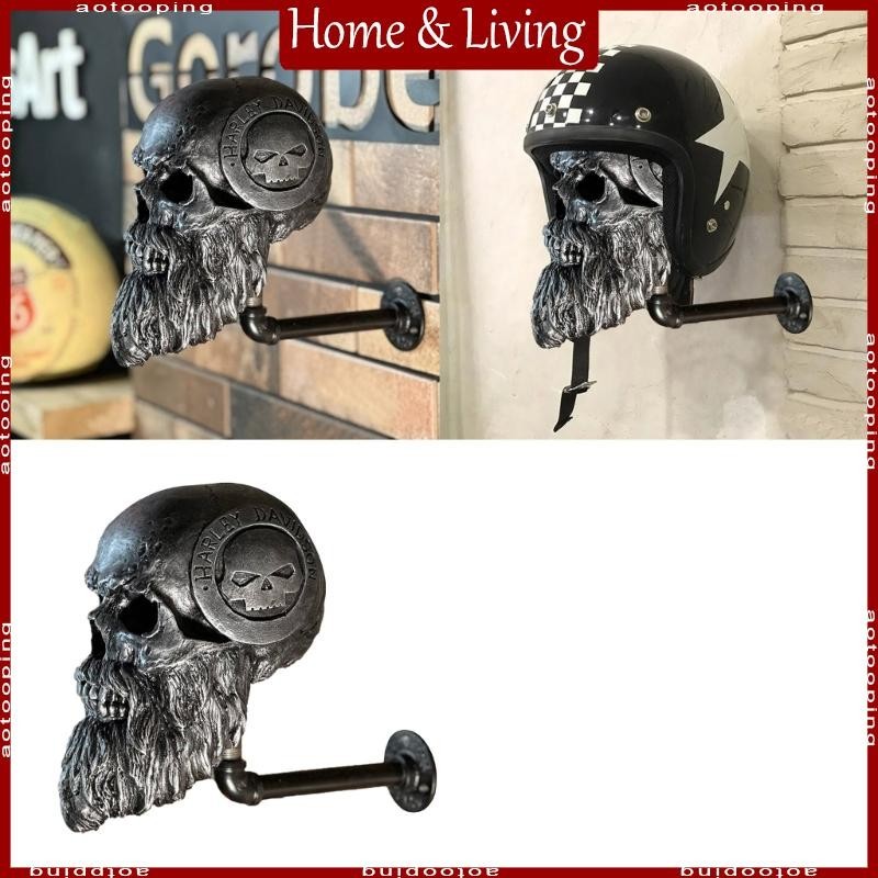 Helmet Holder BOLYUM Motorcycle Skull Helmet Wall Mount Holder ...