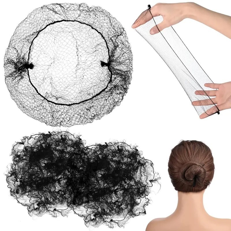 Hair Nets Invisible Elastic Edge Mesh Long Black Wig Nets Invisible ...