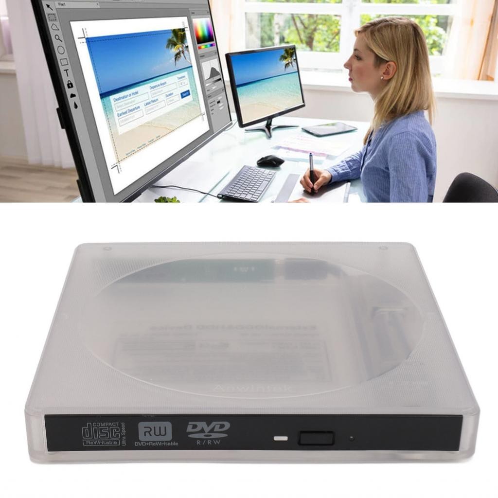 Ilike External CD DVD BD Drive Enclosure Detachable Transparent 5Gbps ...