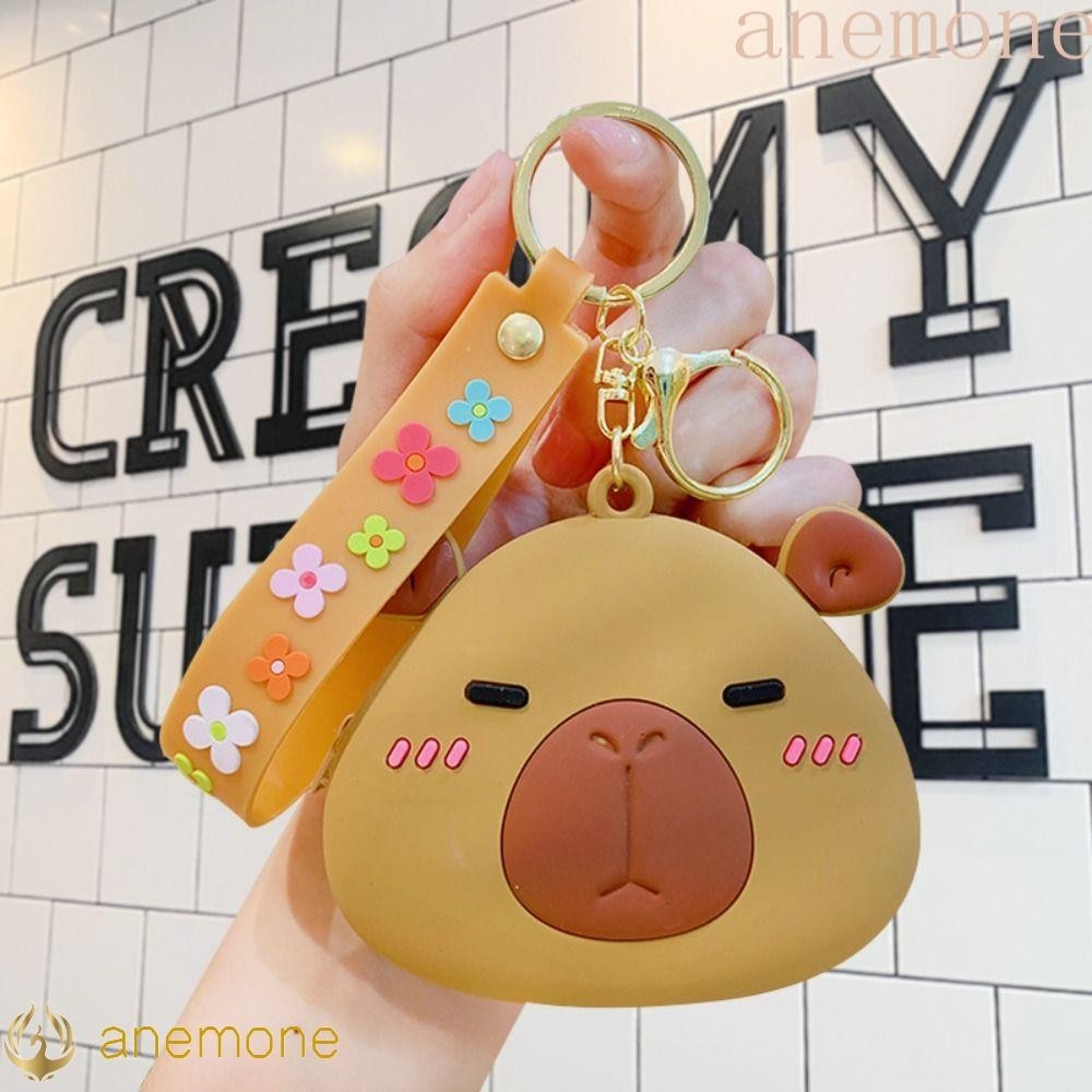 ANEMONE Capybara Silicone Coin Purse, Cartoon Animal Capybara Wallet ...