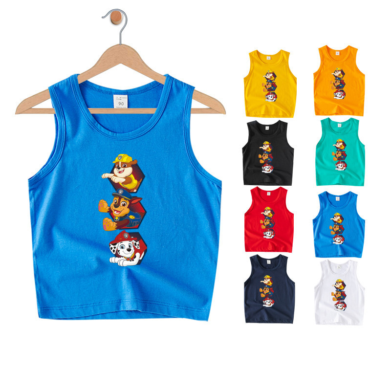 Paw Patrol Cartoon Kids Toddler Sando Tank Top 100% Cotton Boys & Girls ...