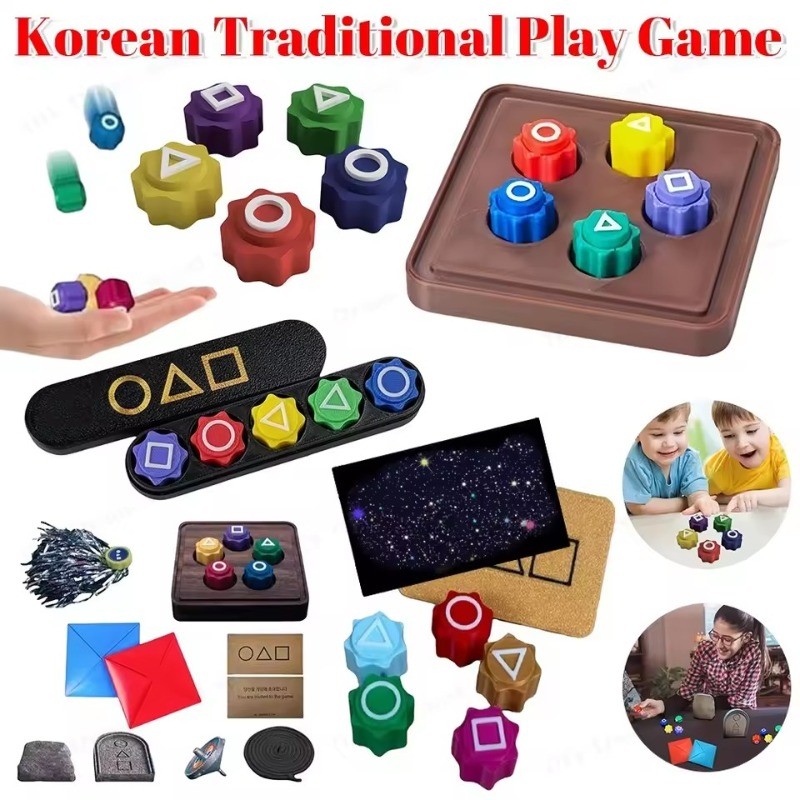 Gonggi Korean Game Stones Set Colorful Fun Stone Catching Game Hand Eye ...