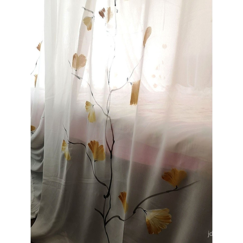 Hand Painted Ginkgo New Chinese Style Canopy Bed Antique Ming and Qing ...