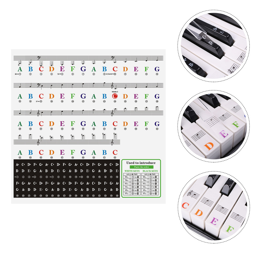 Piano Stickers Notes Silicon Practice Musical Keyboard Sheet ...