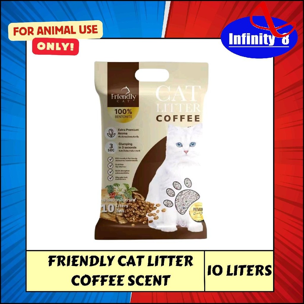 FRIENDLY CAT LITTER (COFFEE SCENT) 10 LITERS | Shopee Philippines