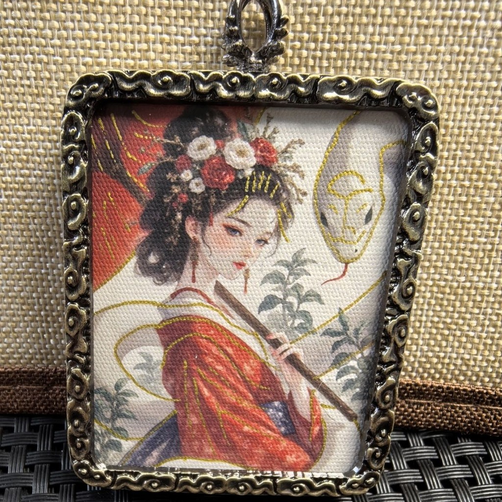 Santan Sea Meeting Nine-Tailed Fox Nezha hand-painted Gold Handmade ...