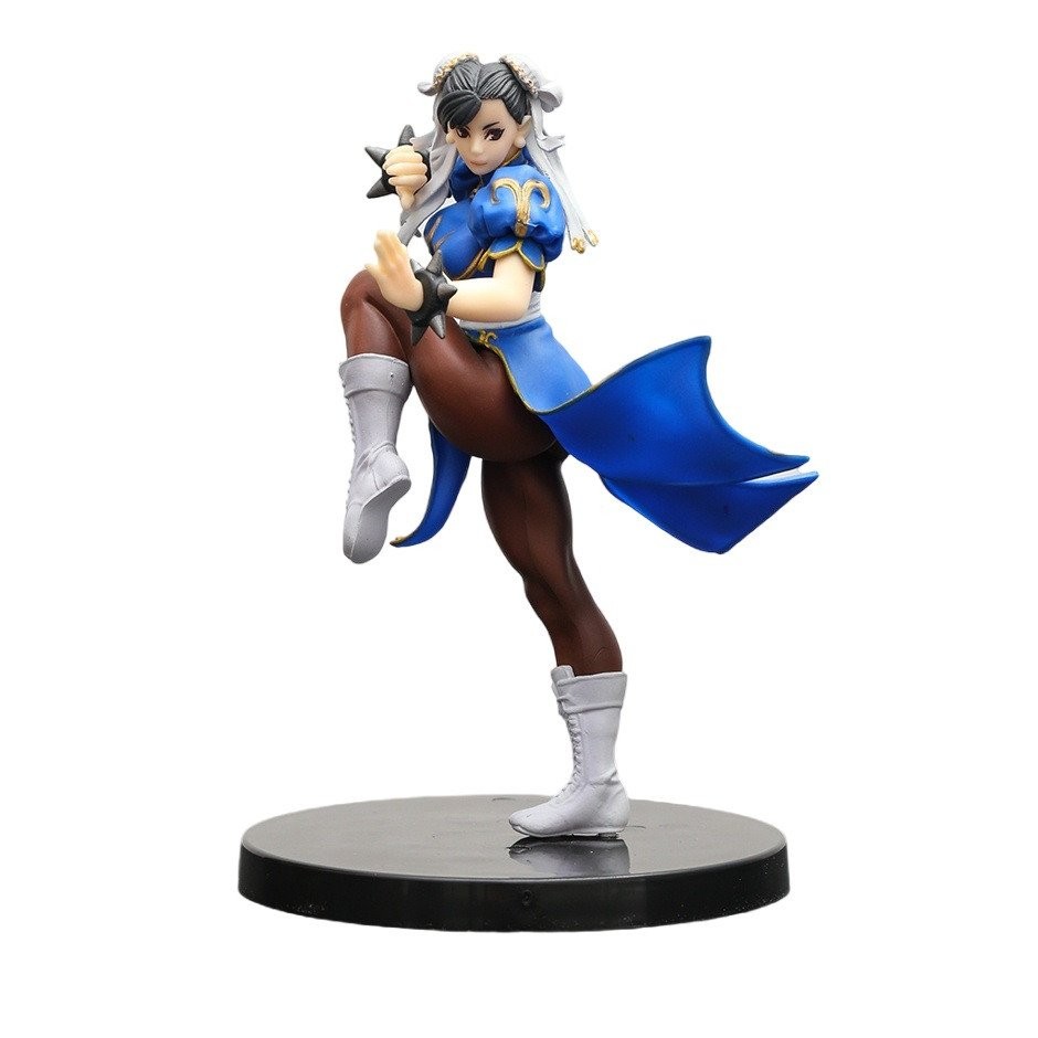 17CM Hot Blue Dress Game Chun Li Figure Pop Up Parade Figure Figura PVC ...