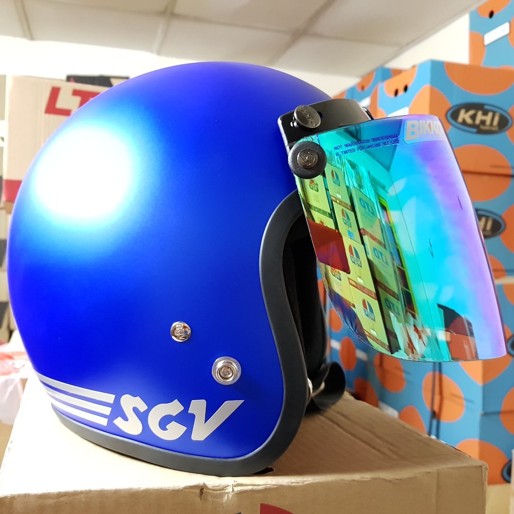 **INCLUDED VISOR* SGV 99 Matt Series Helmet Topi Matte Flat Biru ( Matt ...