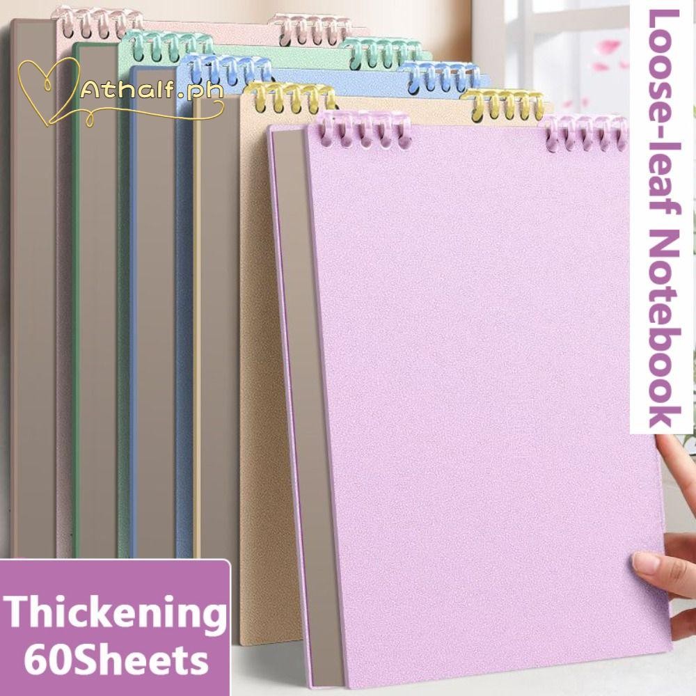 ATHALF A5 Loose-Leaf Notebook, 60 Sheets, Colorful Flip-Up Notepad with ...