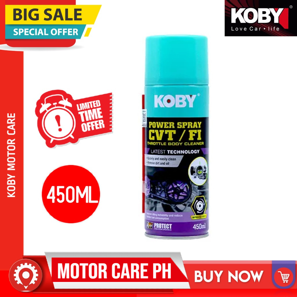 KOBY CVT CLEANER Power Spray / FI Throttle Body Cleaner 450ml/600ml ...