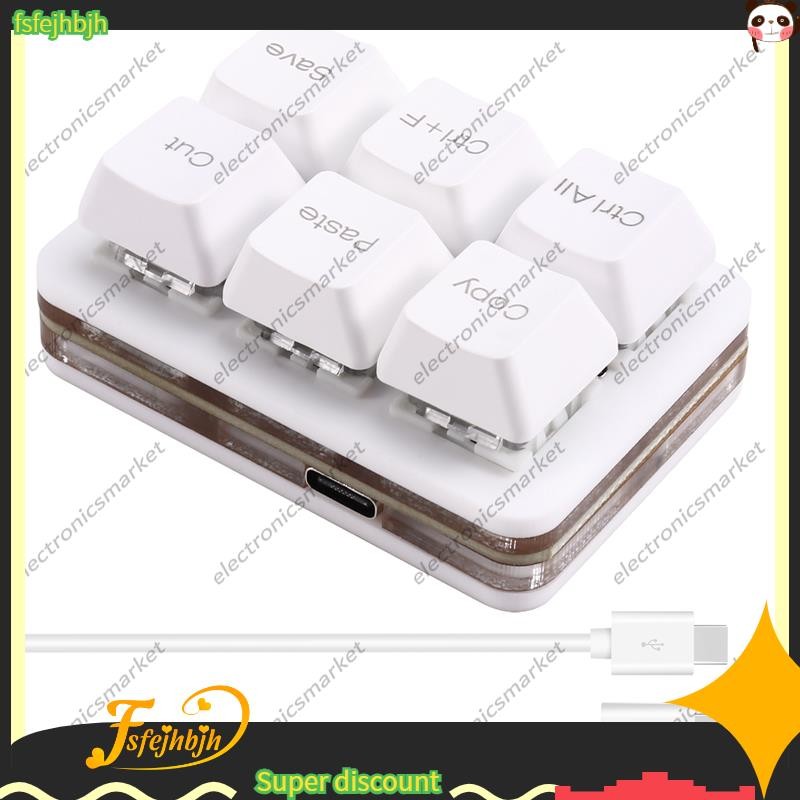【fsfejhbjh】6Keys Copy Paste Search Save Cut Keyboard One Handed OSU Keypad Programmable ...