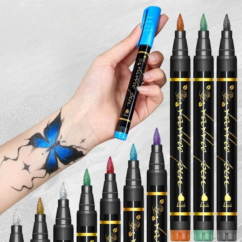 10 Color Painless Temporary Tattoo Pen Human Body Graffiti Simulated ...