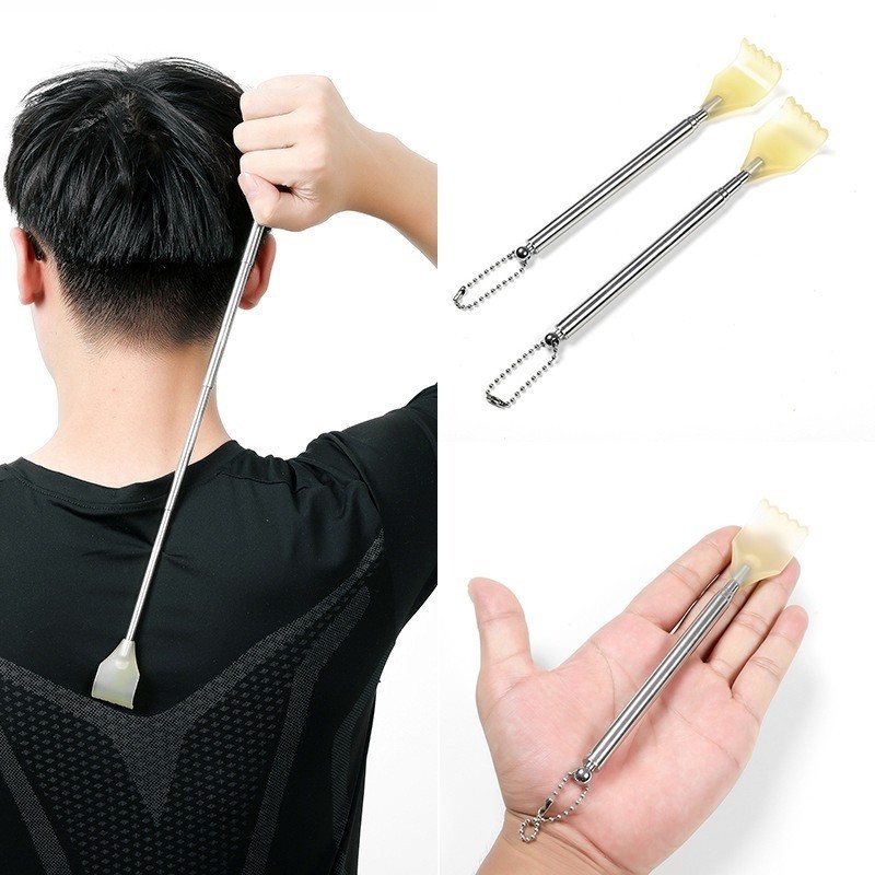 16CM Stainless Steel Telescopic Scratcher Back Scraper Telescopic Back ...