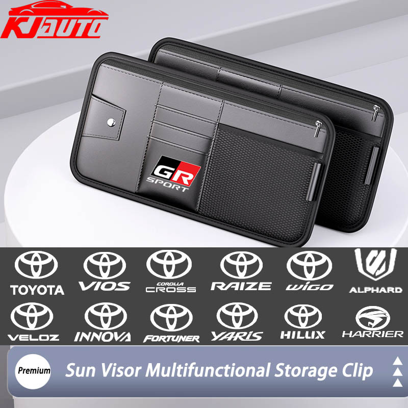 Premium Toyota Car Sun Visor Organizer Storage Card Holder Sunglasses ...