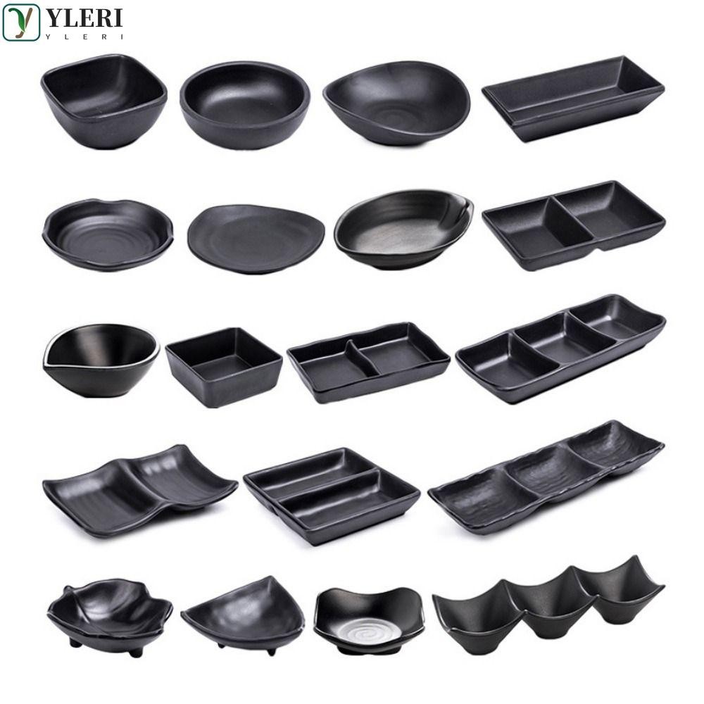 YLERI Melamine Sauce Dishes, Japanese Style Multi-grid Seasoning Plate ...