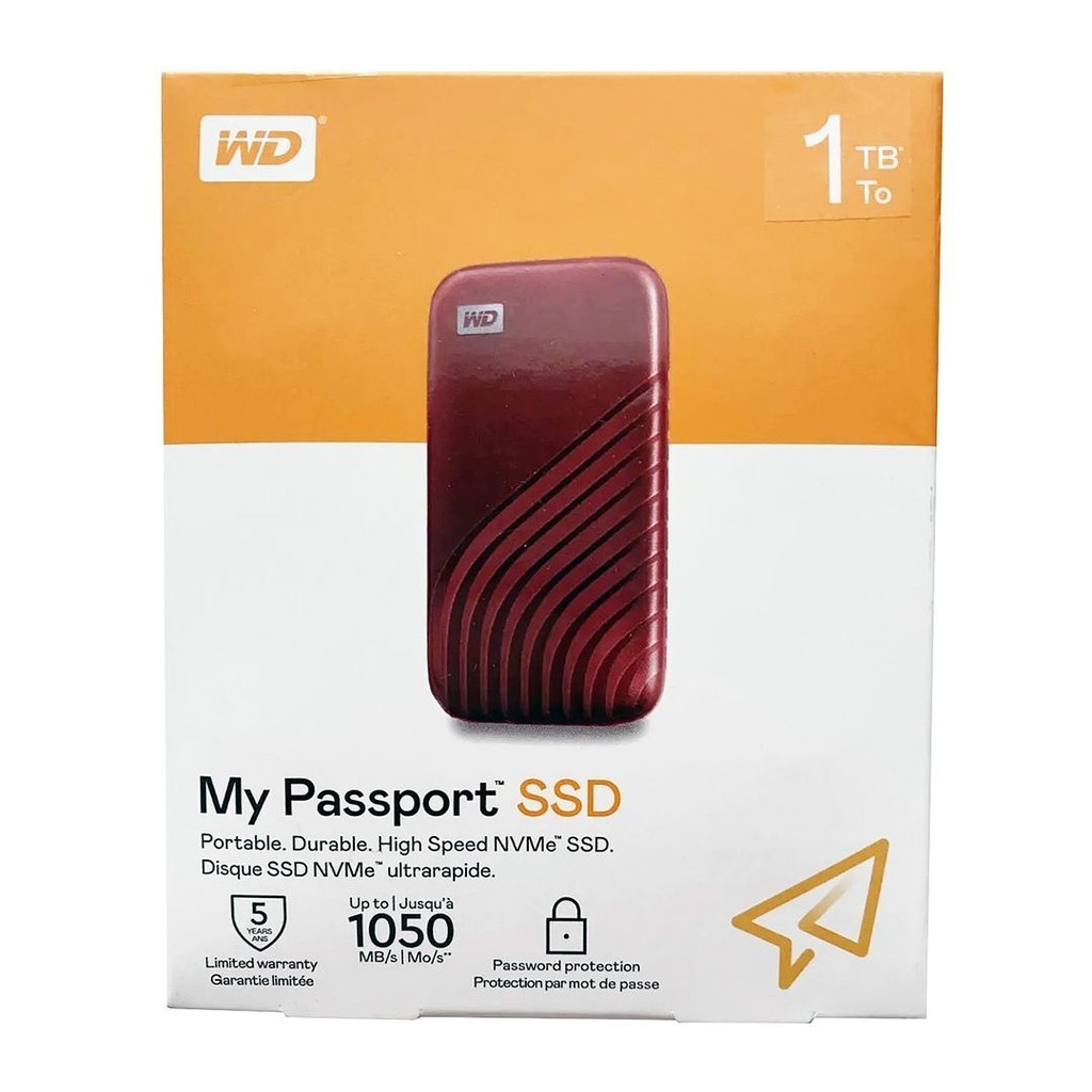 WD 1TB My Passport USB-C Portable SSD (Red) for iPhone 15, PC, Mac | Shopee Philippines