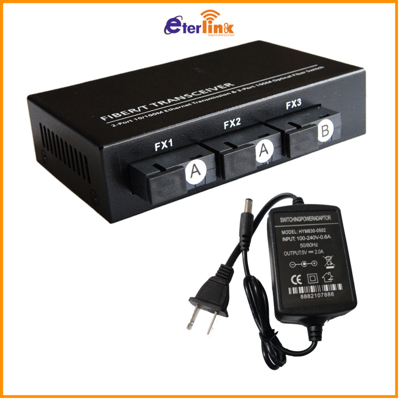 3F3E Media Converter 3 SC Port 3 RJ45 Port 10/100M Fiber Switch Fiber ...
