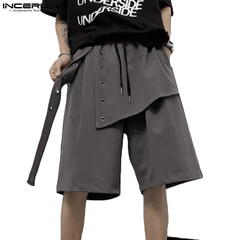 INCERUN Men Korean Fashion Workwear Irregular Design Casual Shorts ...