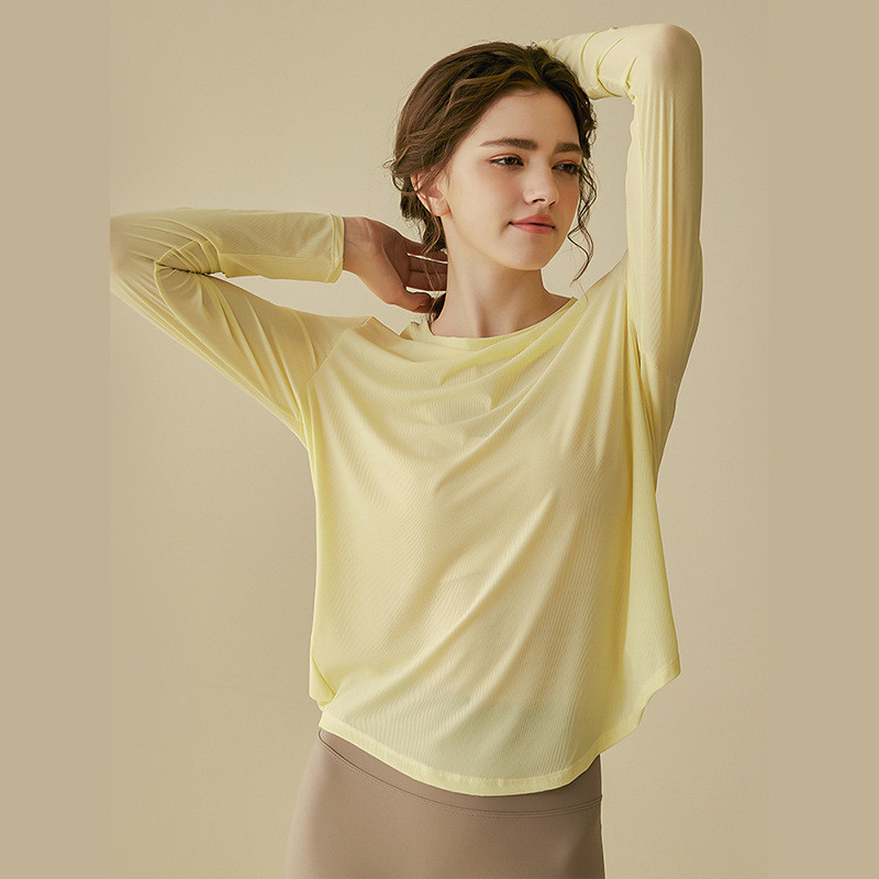 Light Loose Sports Shirt Women's Gym Yoga Top Running Quick Drying Thin ...