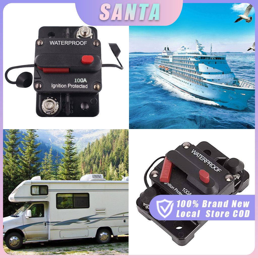 30A/60A/100A Fuse Box AMP Circuit Breaker Fuse Reset 12V-48V DC Car ...