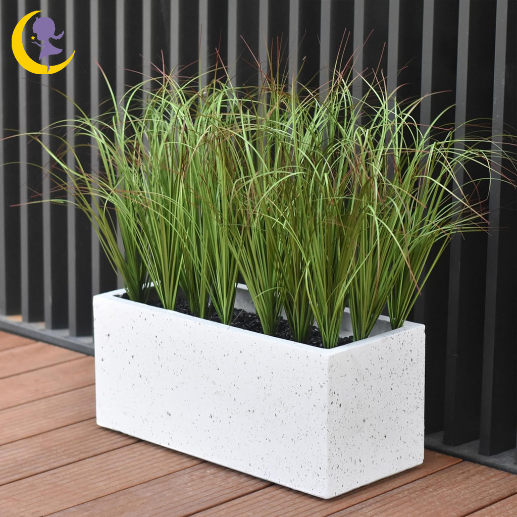 8 Bundles Artificial Plants Fake Wheat Grass Bushes, Faux Plastic ...