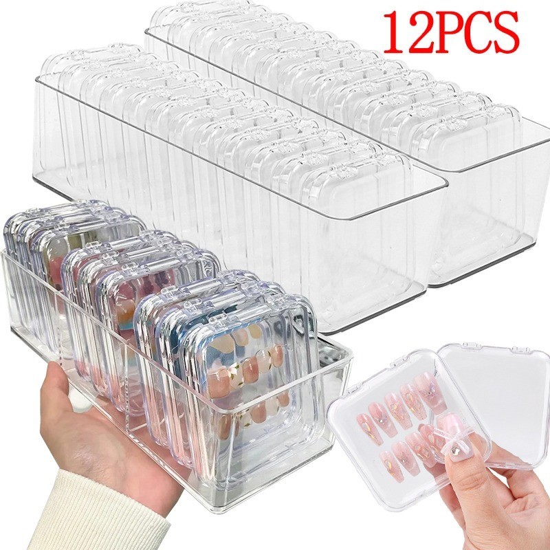 Portable False Nails Storage Box/Transparent Dustproof Manicure Display ...