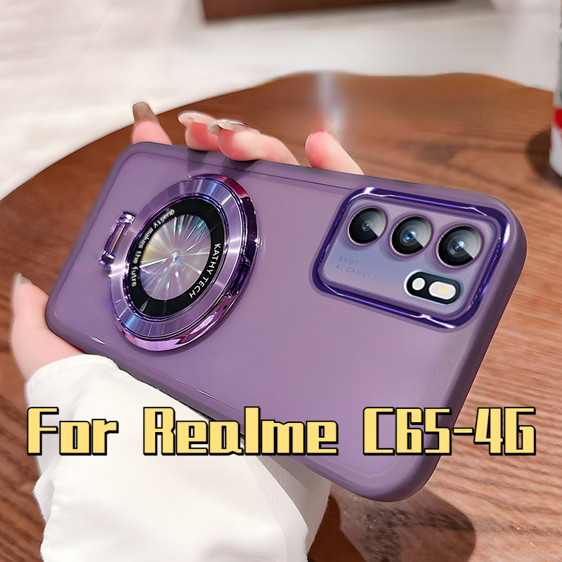 Casing For Realme C65 RealmeC65 Real me 4G Square Plated support Phone Case Fashion Couple Soft ...